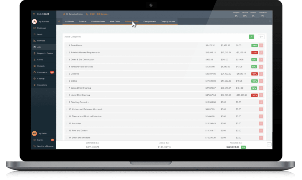 Construction Cost Tracking Software - Buildxact AU