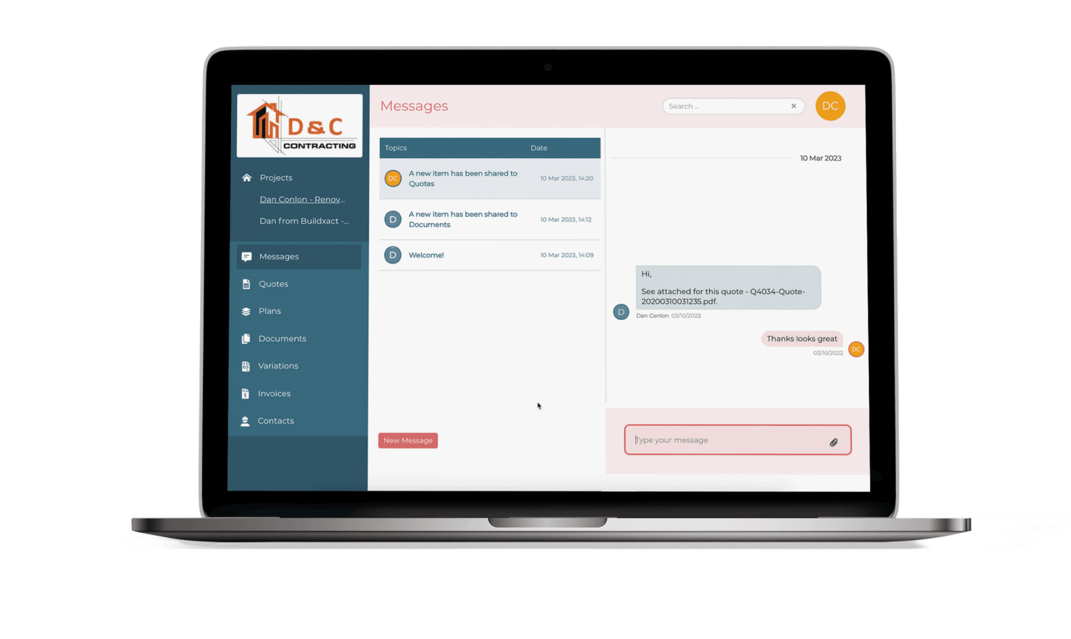 Customer Communication Software | Buildxact AU