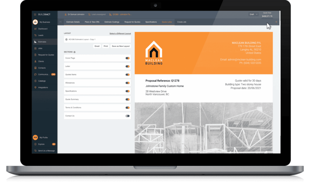 Construction Bidding Software - Buildxact CA