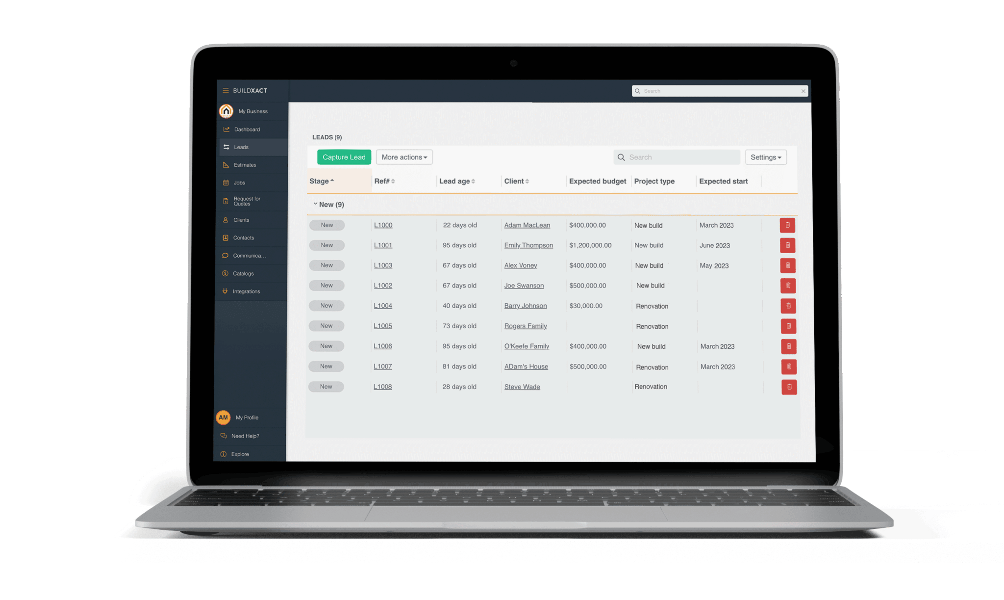 Construction Lead Management Software | Buildxact US