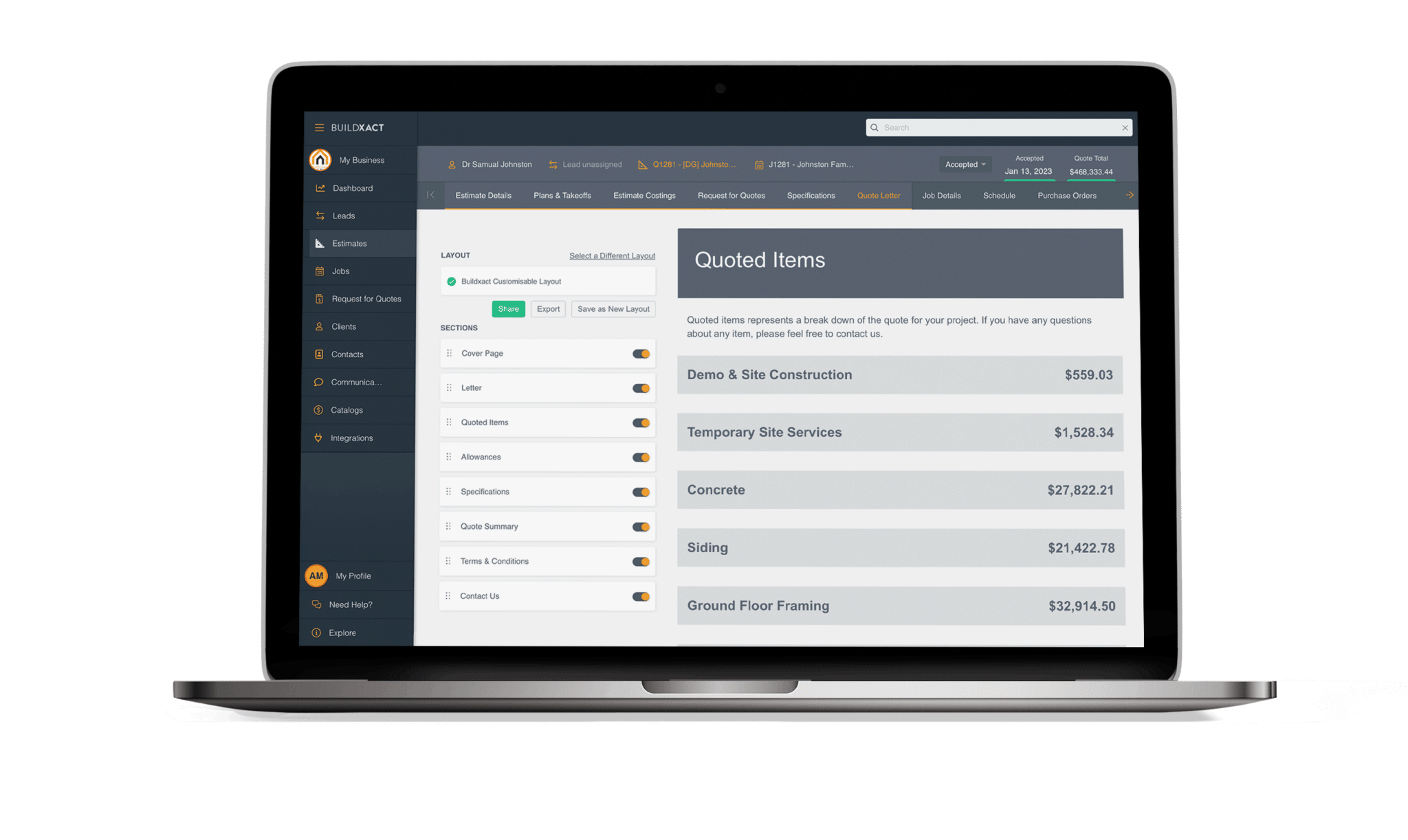 Construction Estimating Software I Buildxact US